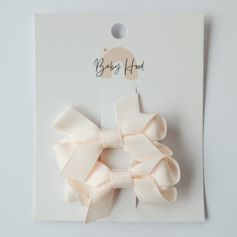 Classic Ribbon Bow Small Duo - Pale Pink – Princess and the Pea Boutique
